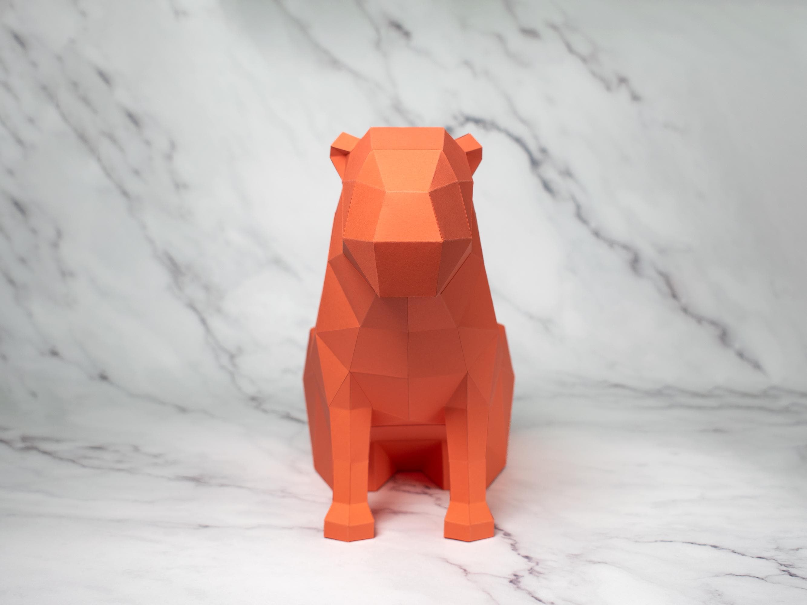 Capybara Papercraft Template Pdf Svg Dxf 3d Low Poly Animal