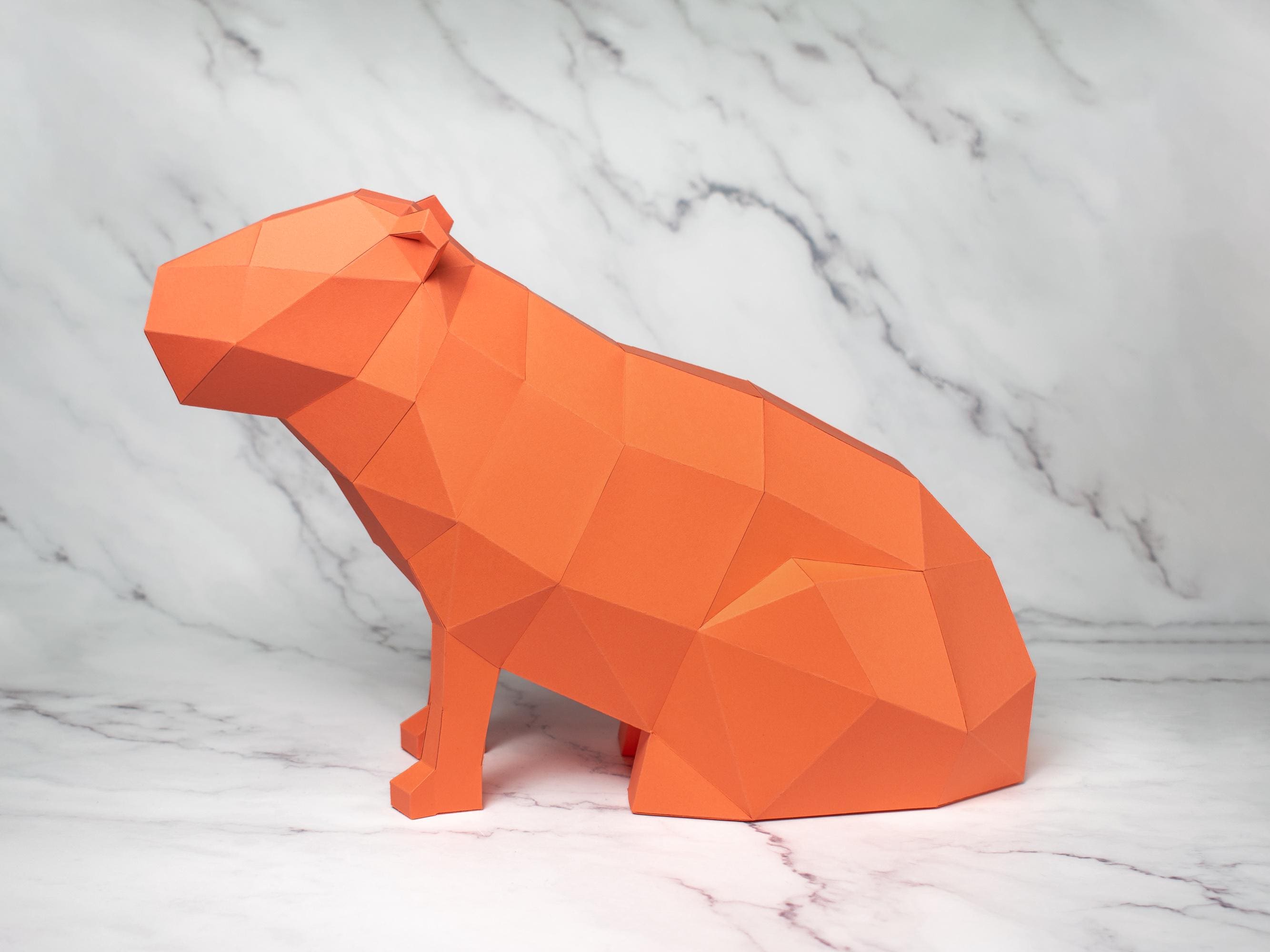Capybara Papercraft Template PDF SVG DXF | 3D Low-poly Animal ...
