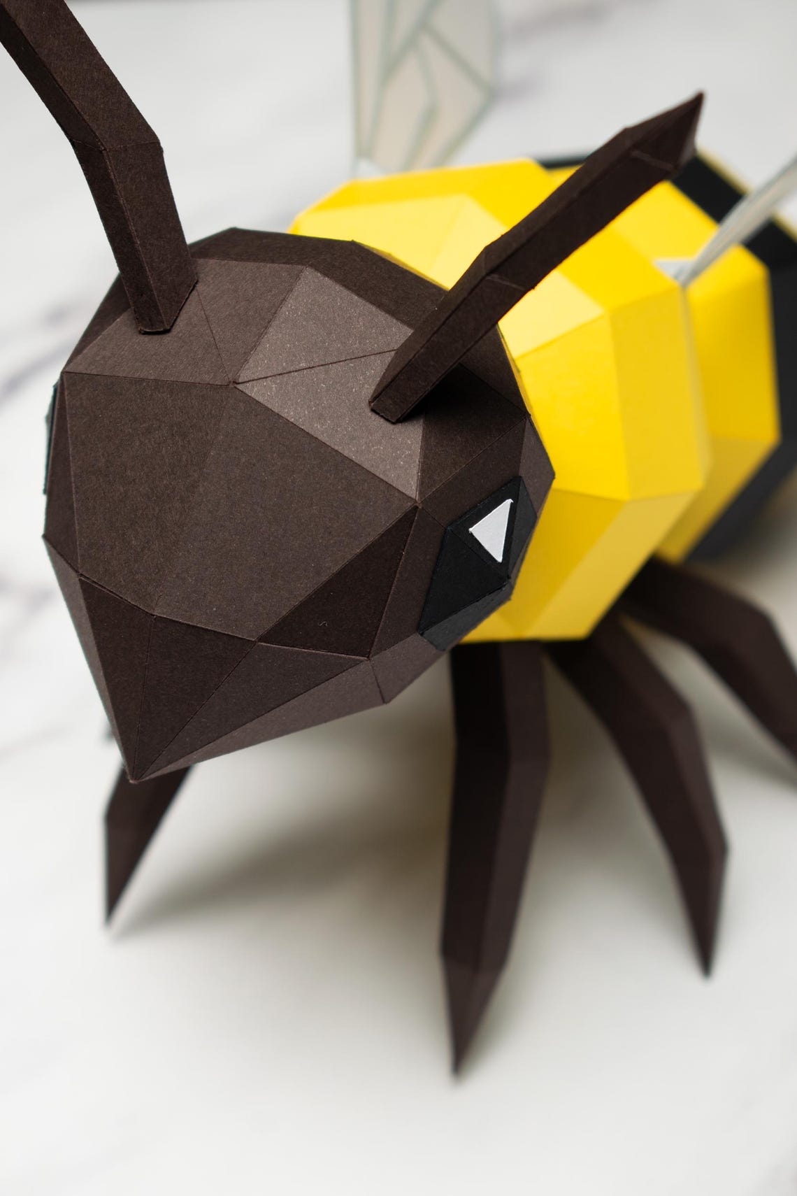 Bee Papercraft Template PDF SVG DXF | Low-poly Insect Model | Printable ...