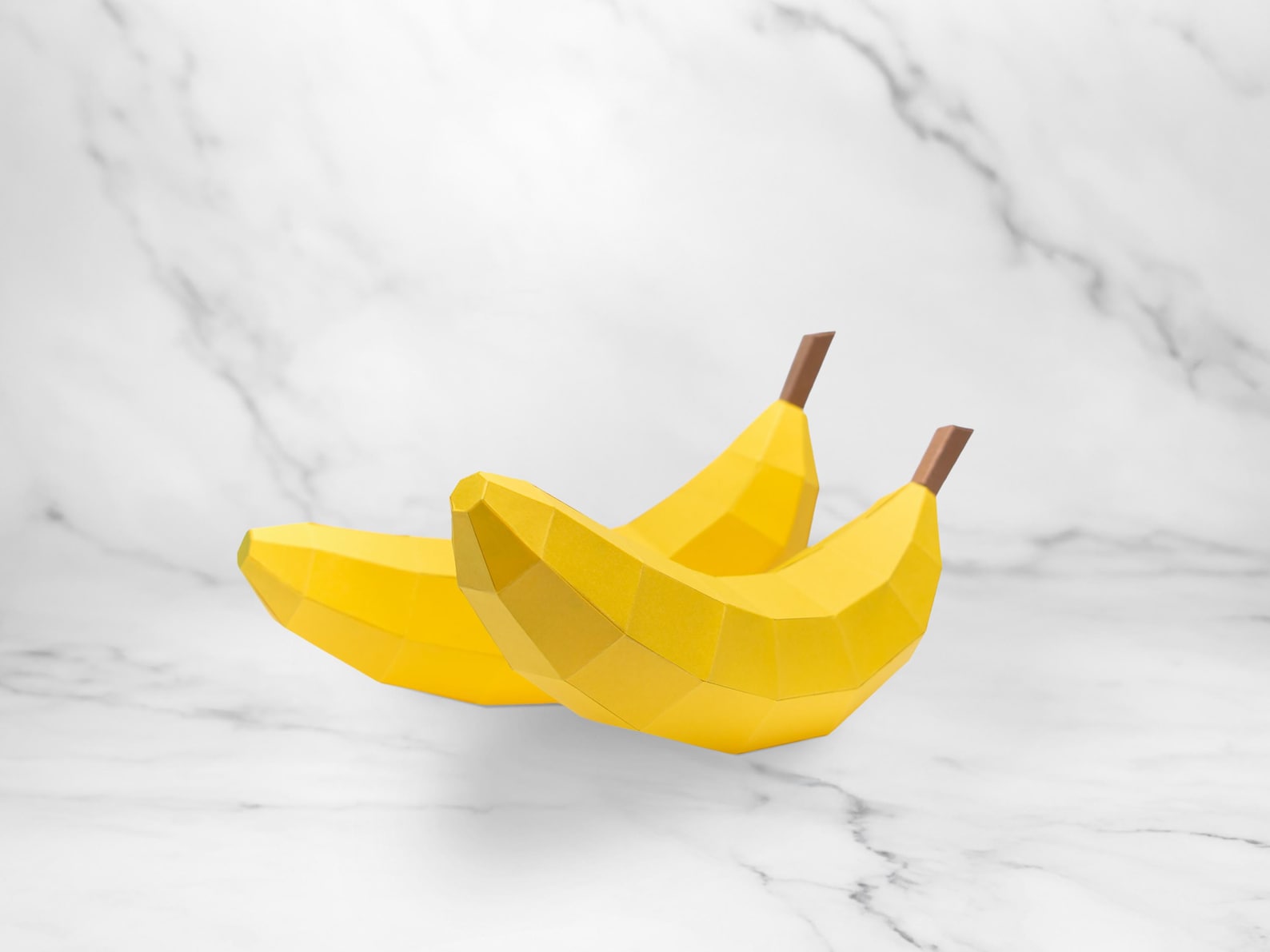 Banana Papercraft Template PDF SVG DXF | 3D Low-poly Fruit Model ...
