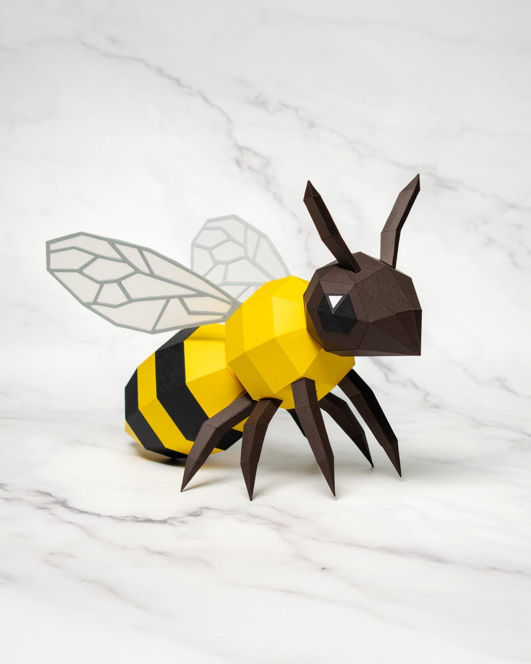 Bee Papercraft Template PDF SVG DXF | Low-poly Insect Model | Printable ...