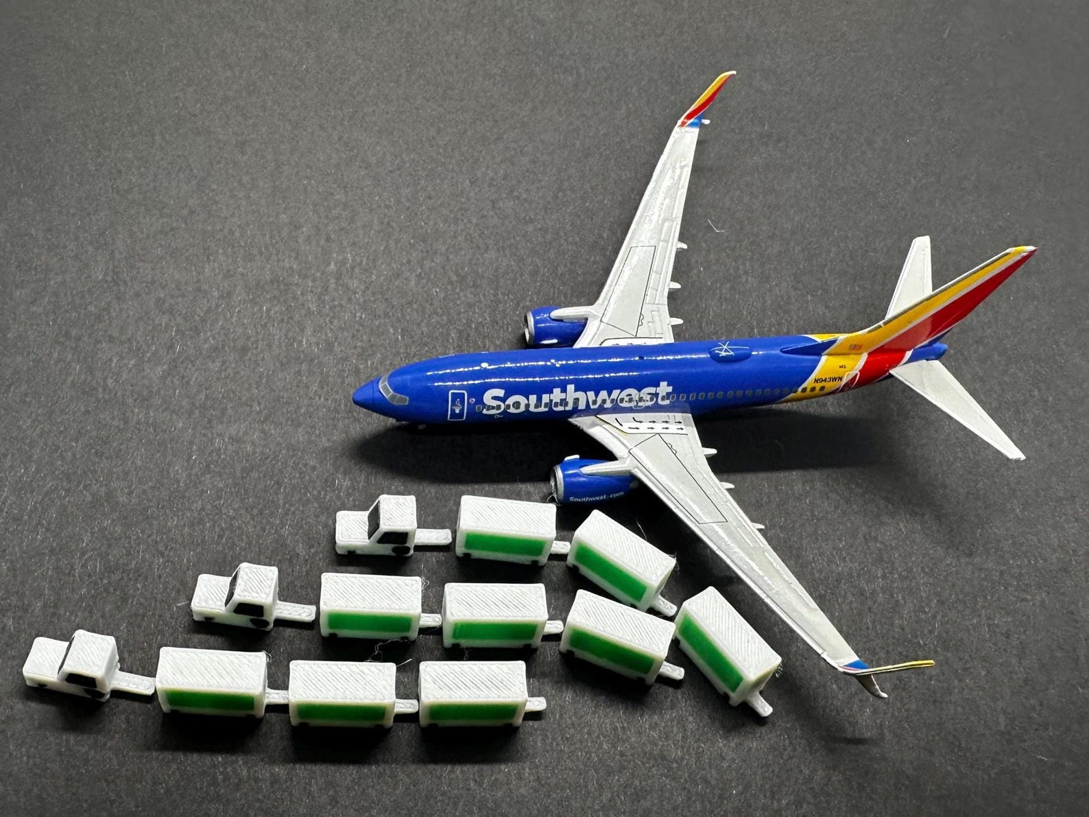 3x 1/400 Scale Premium Baggage Carts for Model Airport Compatible With ...