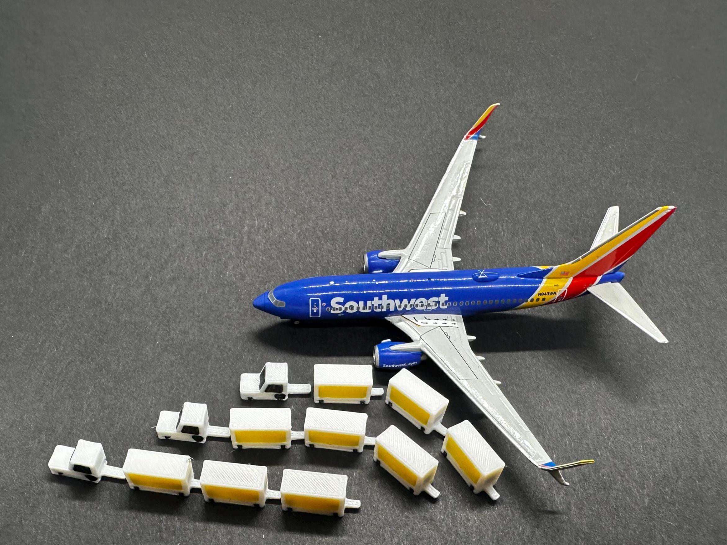 3x 1/400 Scale Premium Baggage Carts for Model Airport Compatible With ...