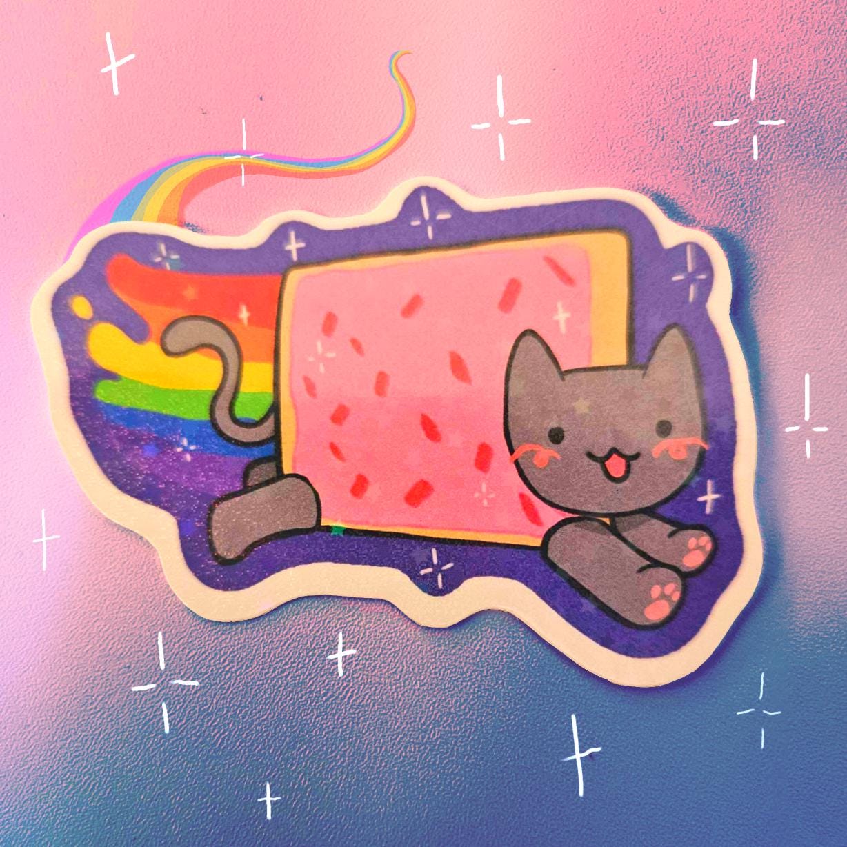 Nyan Cat Holographic Sticker - Etsy