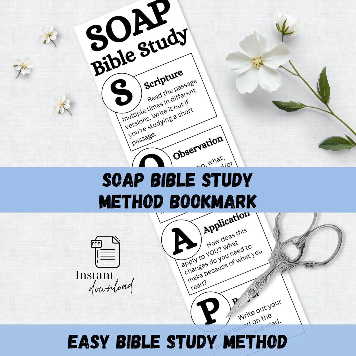 SOAP Bible Study Bookmarks, SOAP Bible Study Method Bookmarks Printable ...