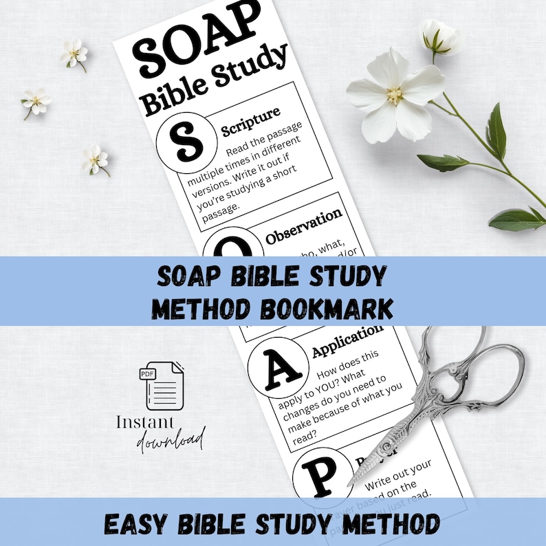 SOAP Bible Study Bookmarks, SOAP Bible Study Method Bookmarks Printable ...