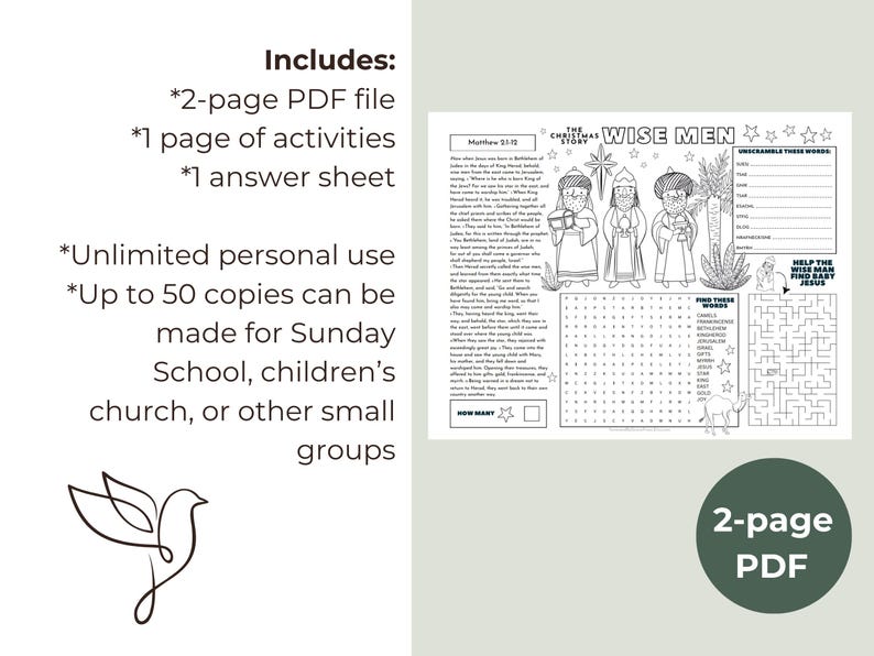 Three Wise Men Activity Placemat | Christian Christmas Coloring Page ...