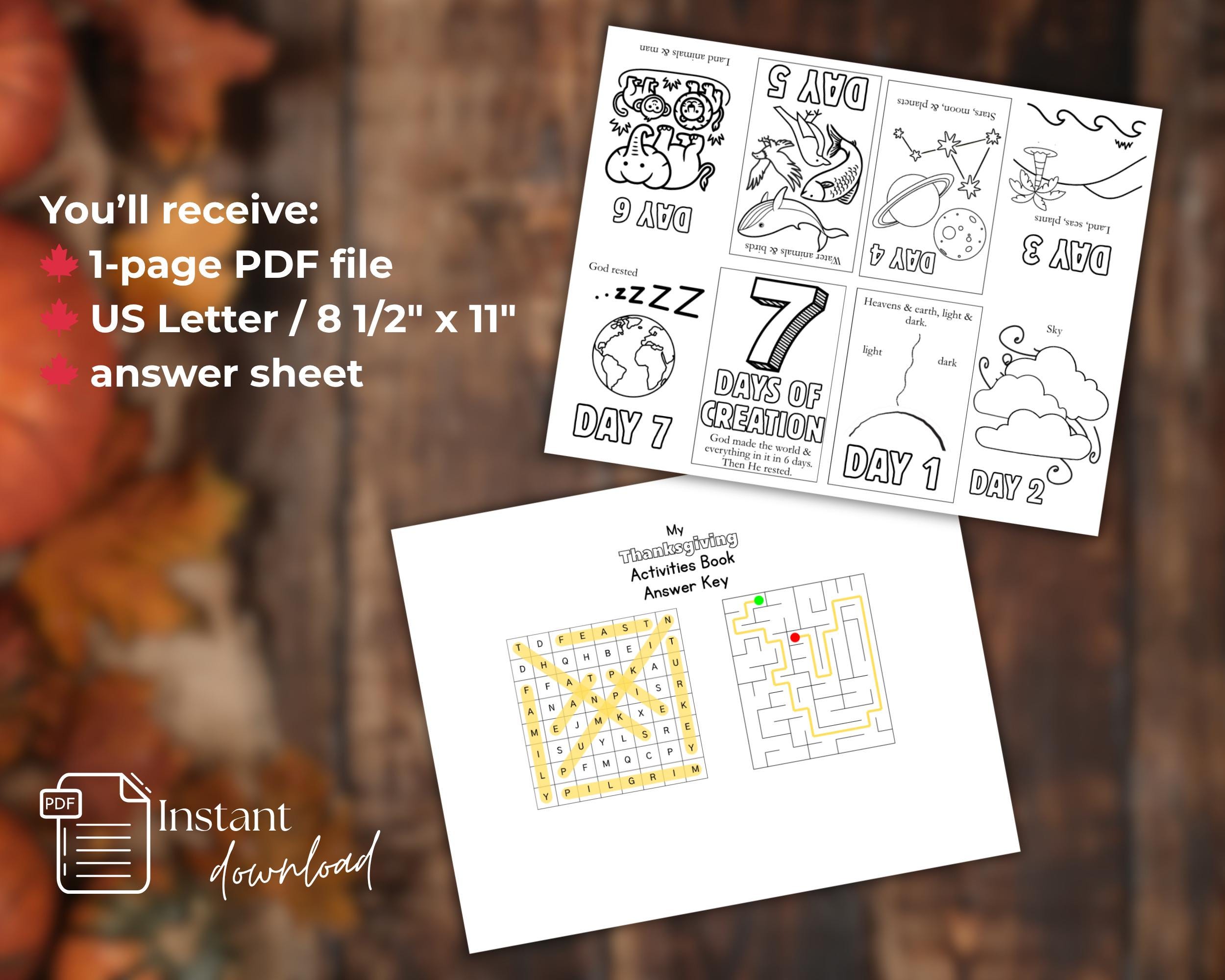 Days of Creation Mini Book Printable | Foldable Bible Craft for Kids ...