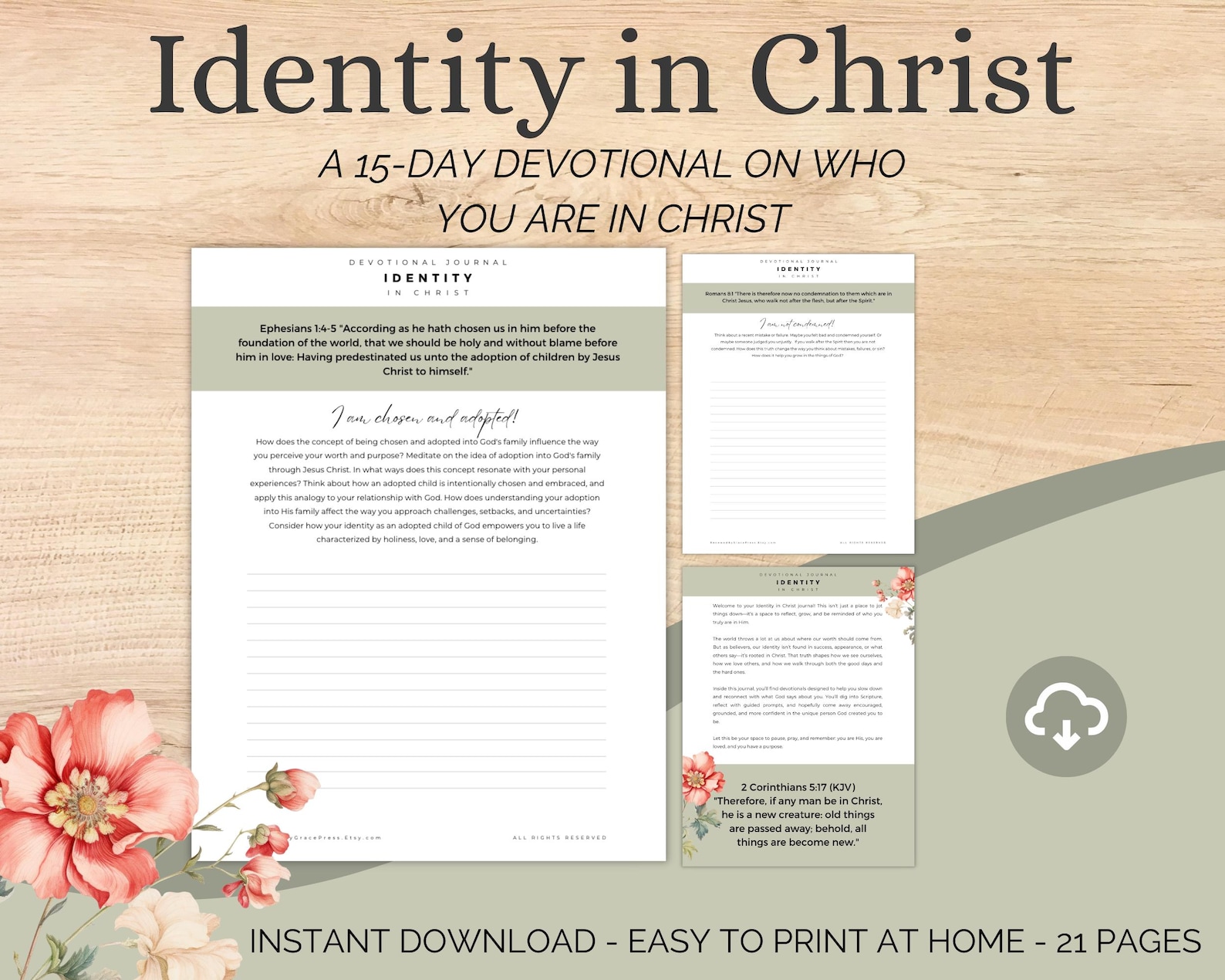 Identity in Christ Journal Printable • Christian Devotional • Spiritual ...