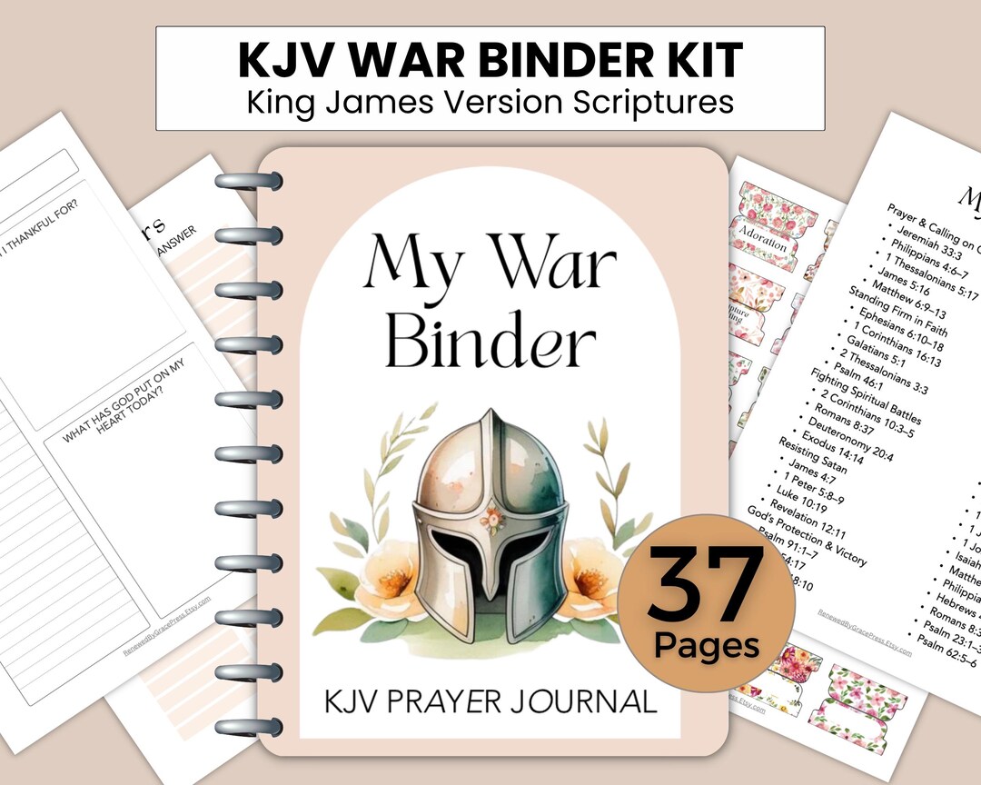 KJV War Binder Kit | King James Bible Prayer Journal PDF | Scripture ...