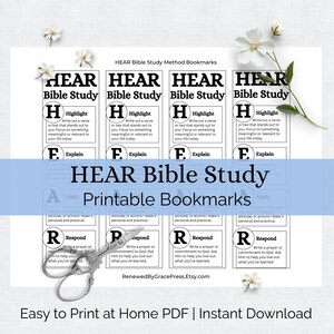 HEAR Bible Study Printable Bookmark Christian Devotional Template Guide ...