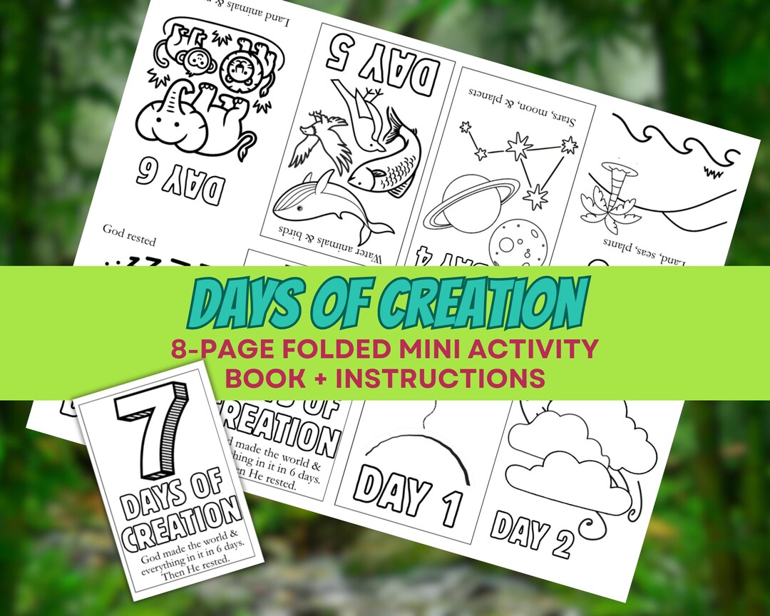 Days of Creation Mini Book Printable | Foldable Bible Craft for Kids ...