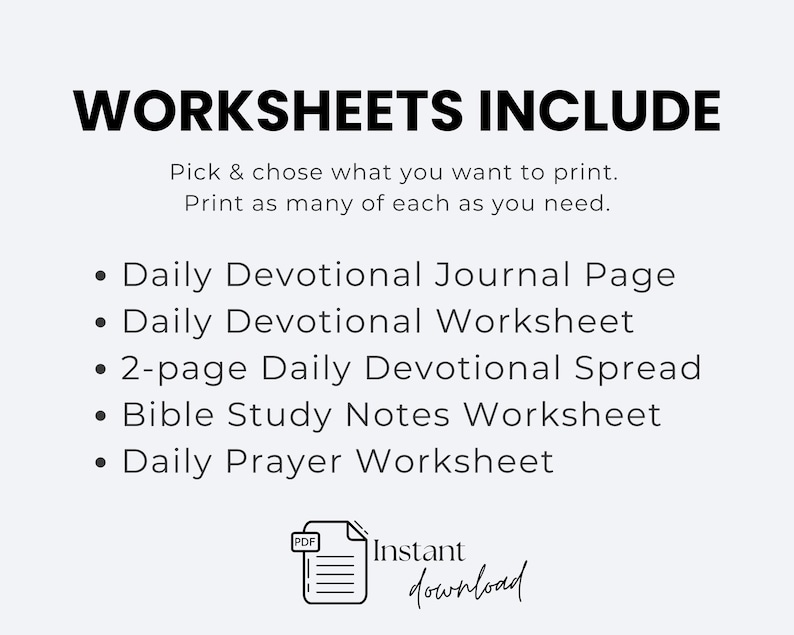 Minimalist Daily Devotional Journal Printable | Low Ink Bible Study ...