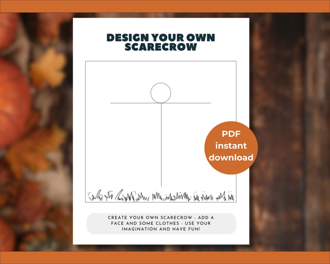 Design Your Own Scarecrow Printable Fall Activity Sheet for Kids - Etsy UK