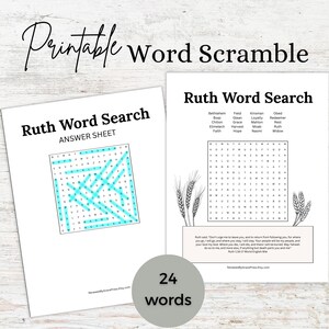 Ruth Bible Word Search Puzzle Printable Game From the Book of Ruth ...