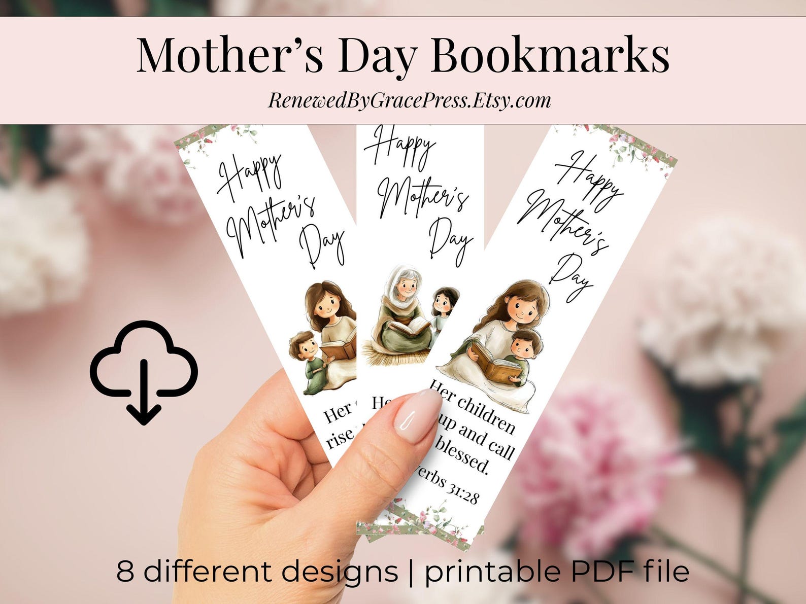 Mothers Day Bible Bookmarks, Printable Bible Verse Bookmarks for Moms ...