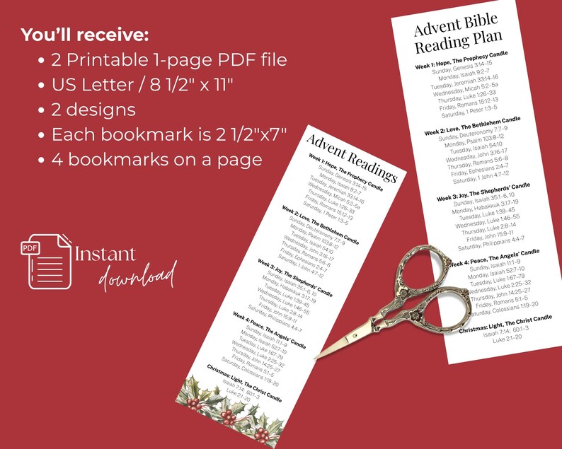 Advent Reading Plan Bookmark | Printable Bible Reading Guide - Etsy
