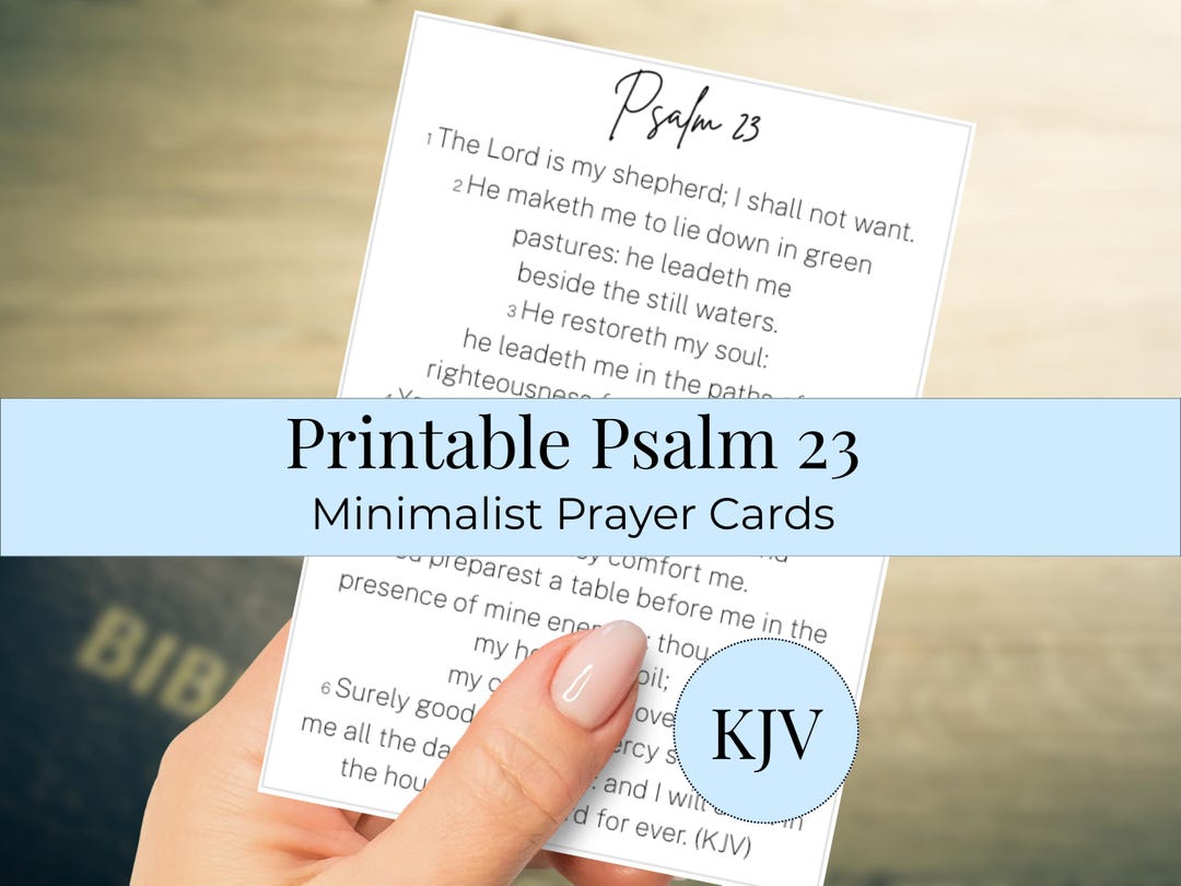 Psalm 23 Printable KJV Scripture Cards • Bible Verse Cards Printable ...