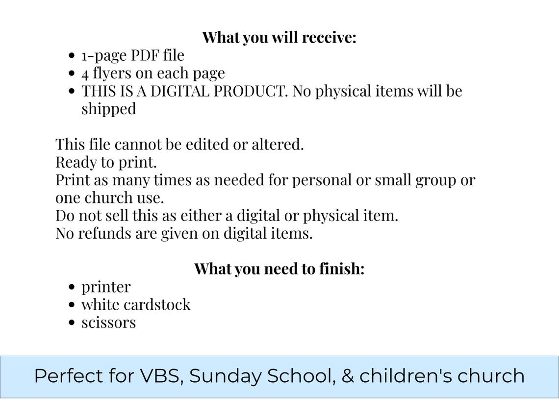 ABC of Salvation Tract for Kids Gospel VBS Flyer VBS 2025 Vacation ...