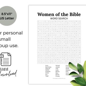 Women in the Bible Word Search Printable Christian Puzzle Fun Activity ...