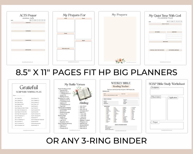 War Binder Starter Kit | Bible Study Planner Prayer Journal PDF ...