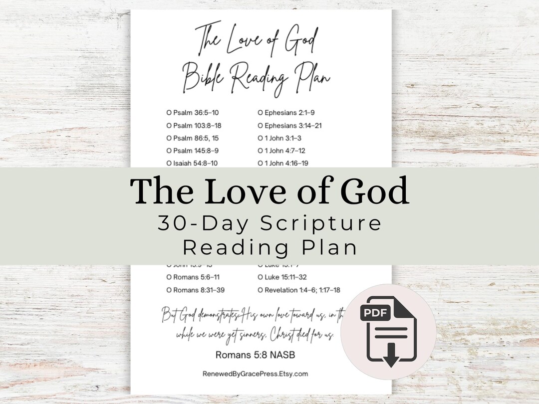 30-day Bible Reading Plan About God’s Love • Printable Christian ...
