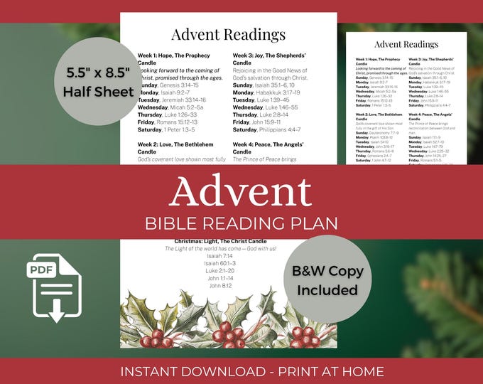 Printable Advent Reading Plan - Etsy Canada