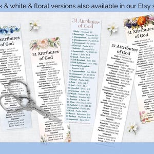 Attributes of God Bookmark, Printable Bible Bookmark, Christian Gifts ...