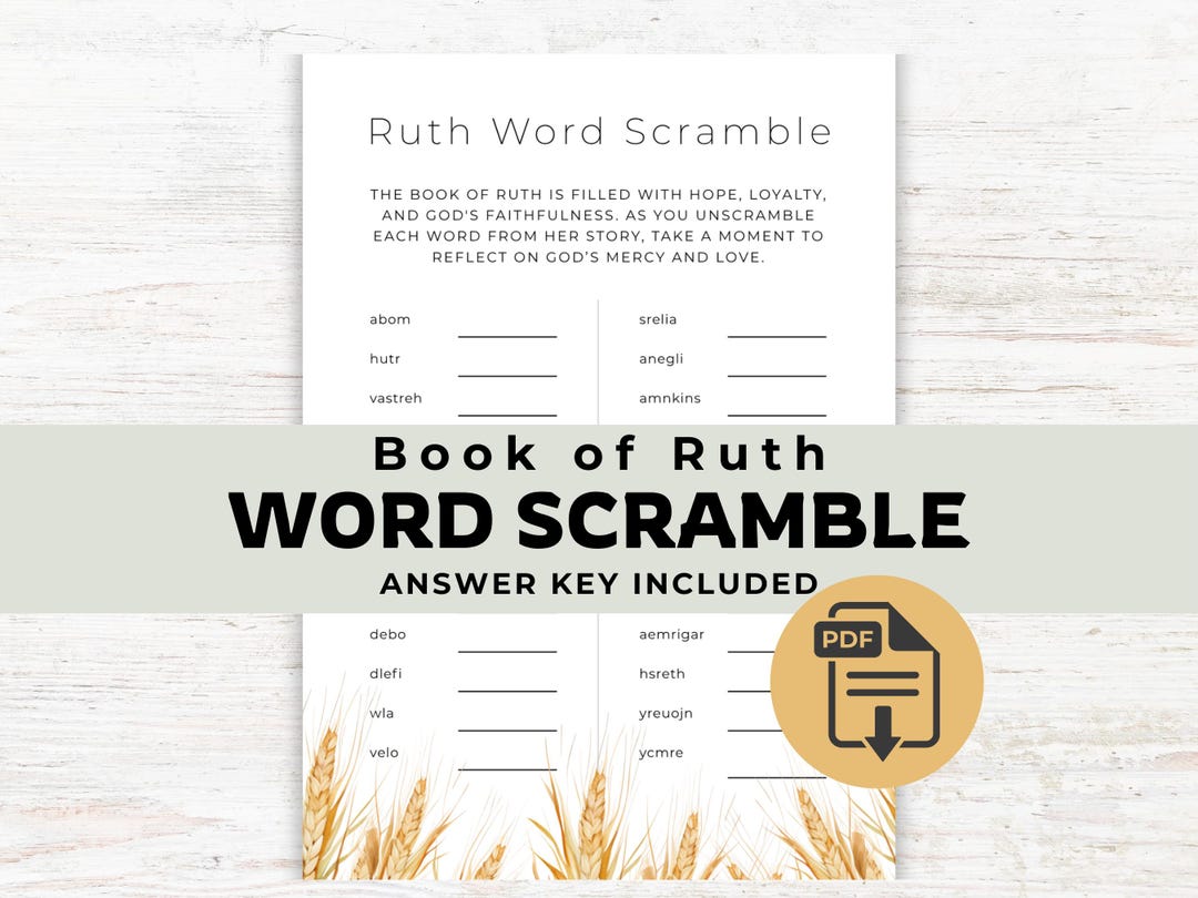 Ruth Bible Word Scramble | Printable Women’s Bible Study Activity ...