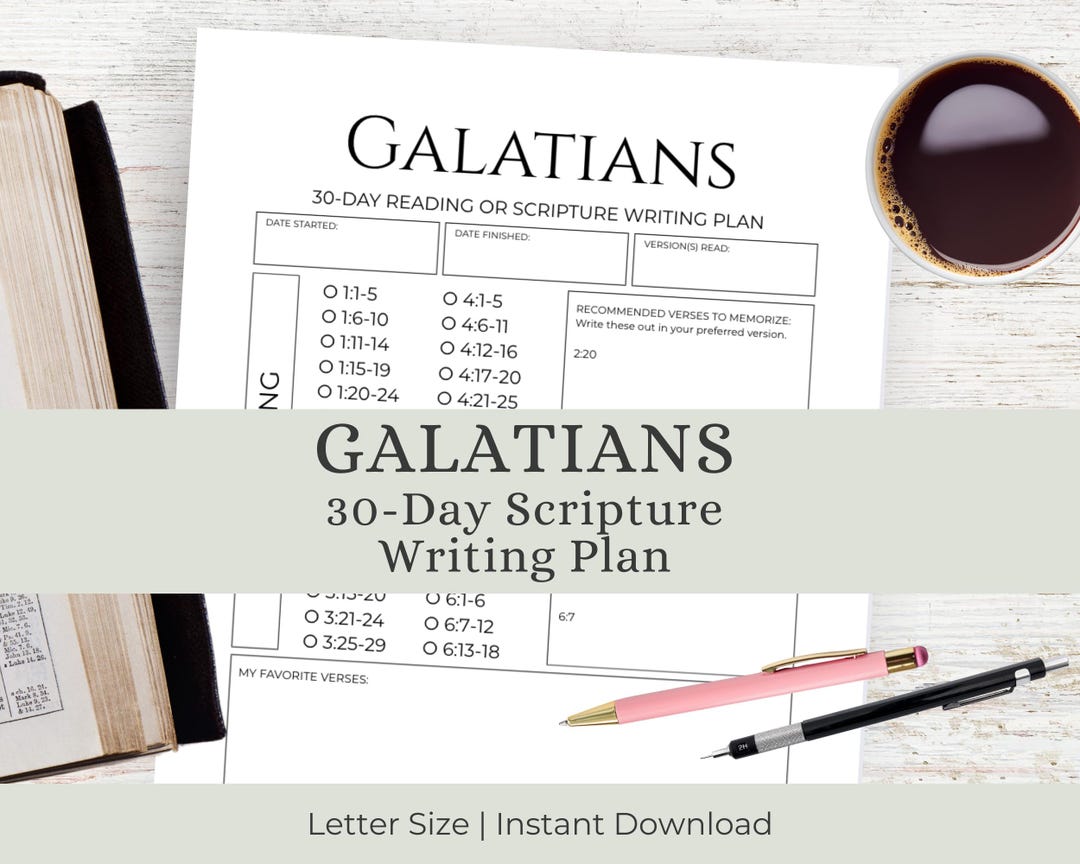 Galatians 30-day Scripture Writing Plan, Christian Printable Bible ...