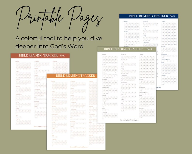 Bible Reading Tracker, Printable Daily Log for Bible Study, Books of the Bible Checklist - Etsy ...