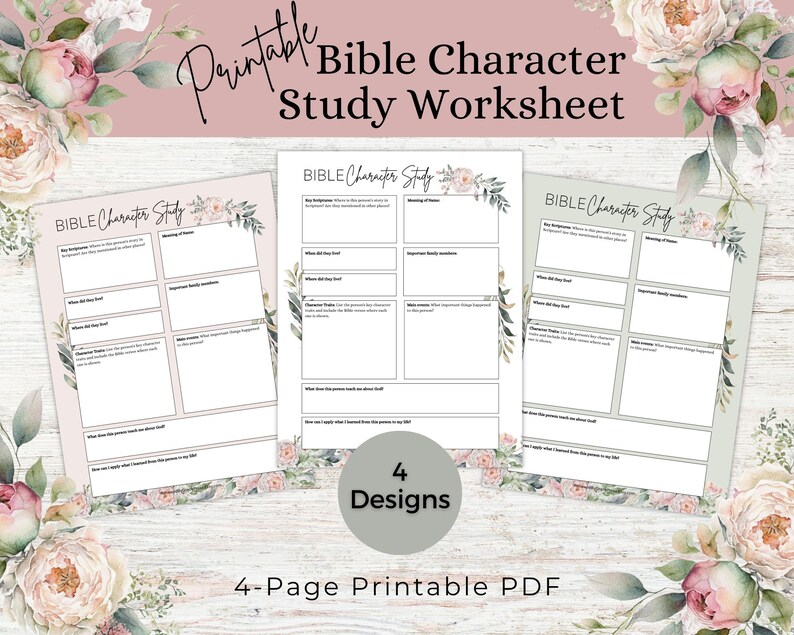 Bible Character Study Worksheet Printable Bible Study Template ...