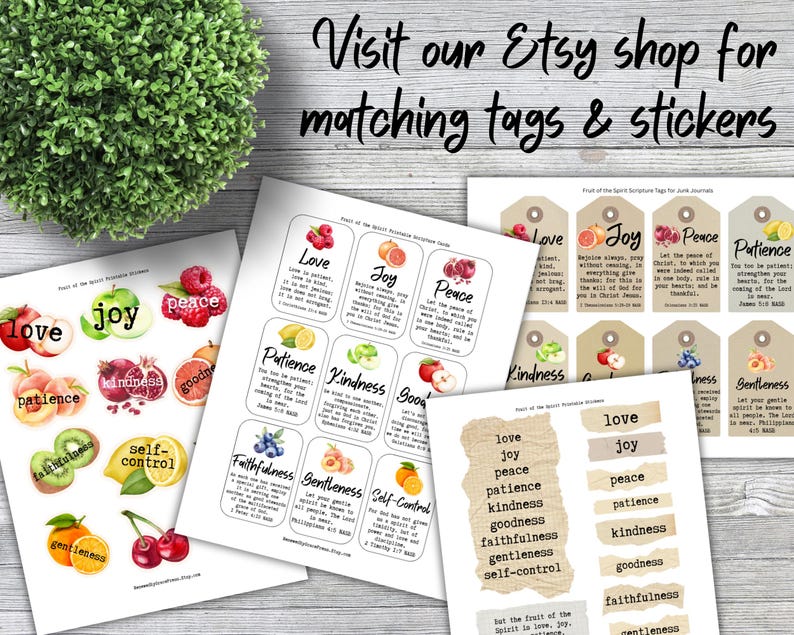 Fruit of the Spirit Bible Tip-ins • Printable Study Inserts for ...