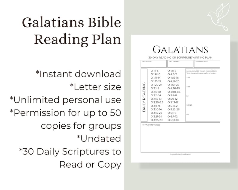 Galatians 30-day Scripture Writing Plan, Christian Printable Bible ...