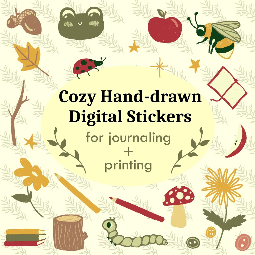 Cottagecore Sticker Pack, Aesthetic Printable Stickers for Journals ...