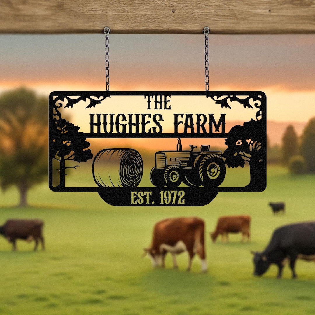 Personalized Tractor Metal Farm Sign: Custom Ranch Decor - Etsy