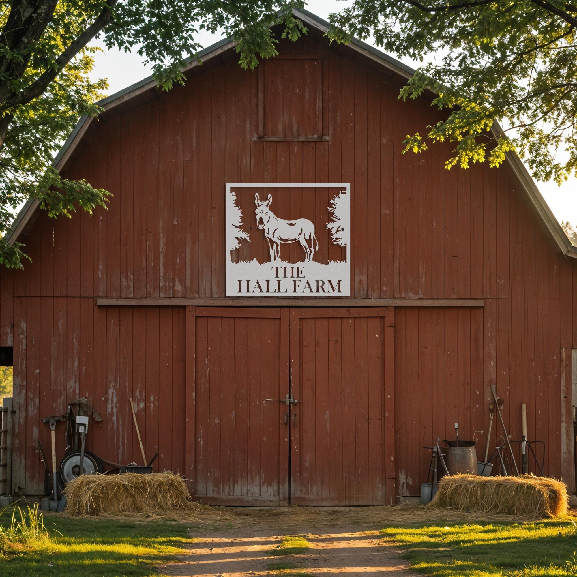 Custom Donkey Metal Farm Sign: Personalized Ranch Decor - Etsy