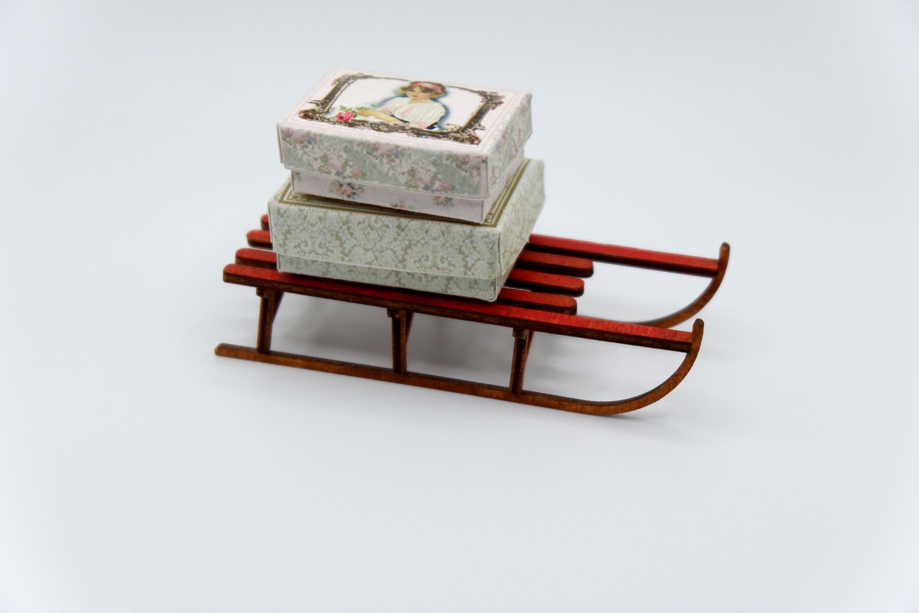 Miniature Sled Kit - 1:12 Dollhouse Wooden Sled - Etsy