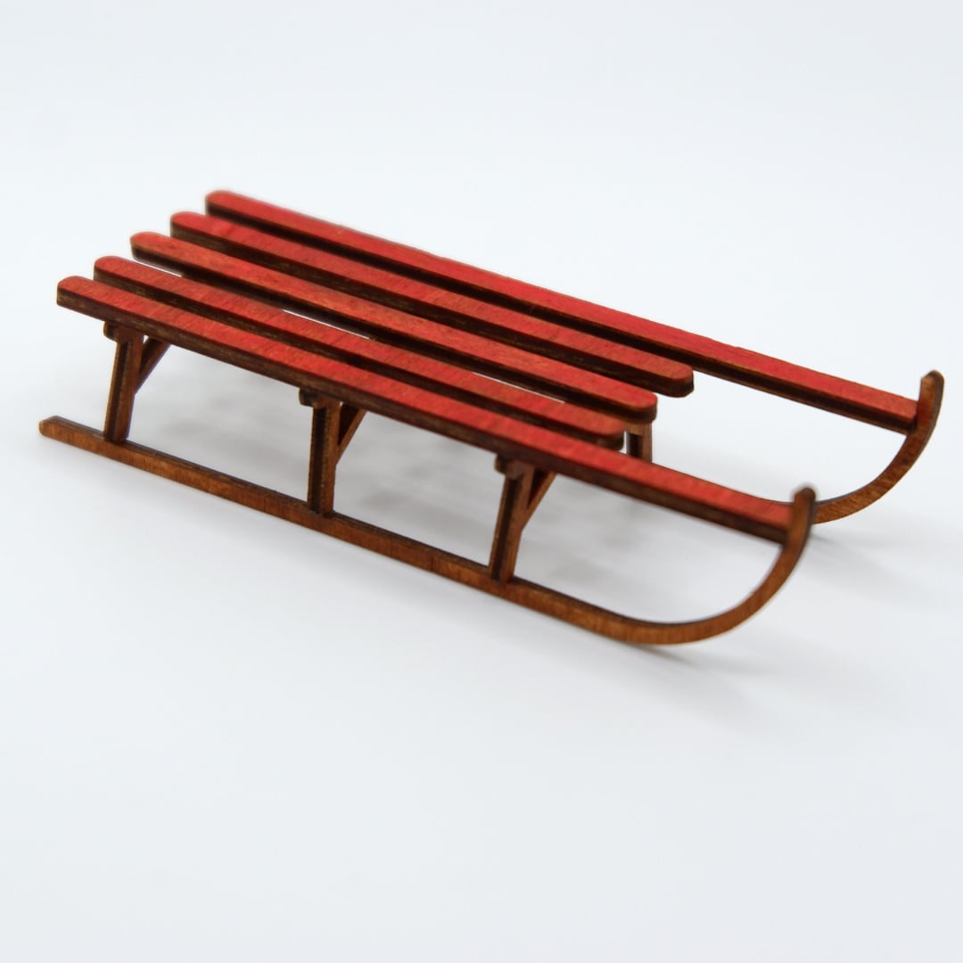Miniature Sled Kit - 1:12 Dollhouse Wooden Sled - Etsy
