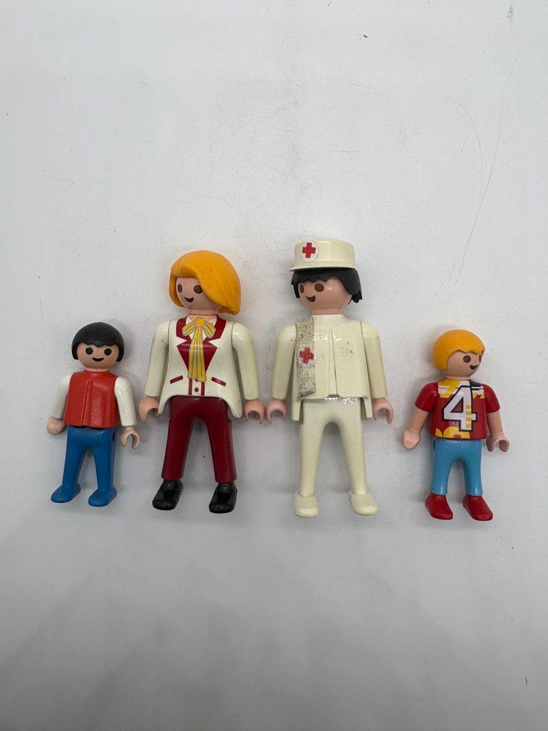 Retro Playmobil Figure Lot 4 PC Mixed Set Medical Family Child Adult ...