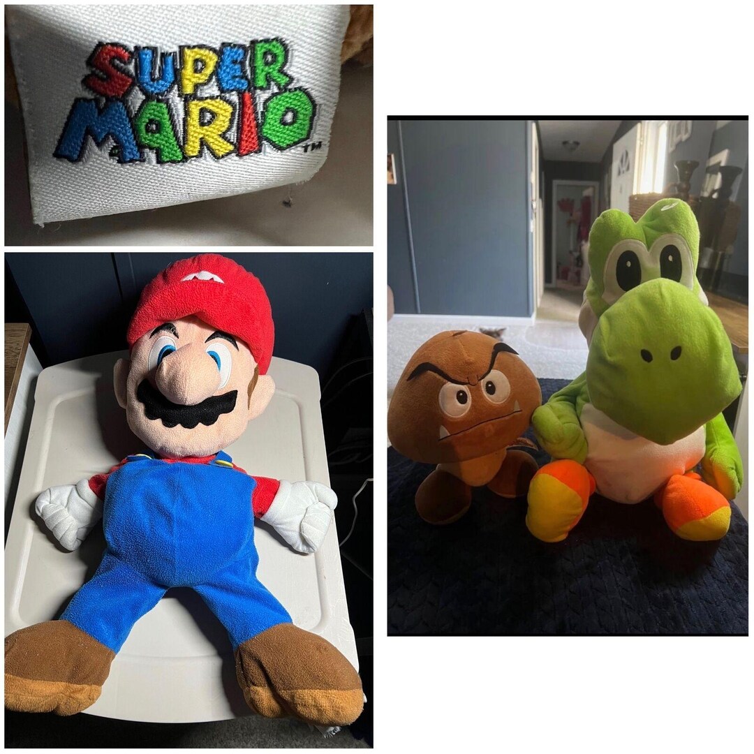 Super Nintendo Plush Bundle Mario, Yoshi and Goomba - Etsy