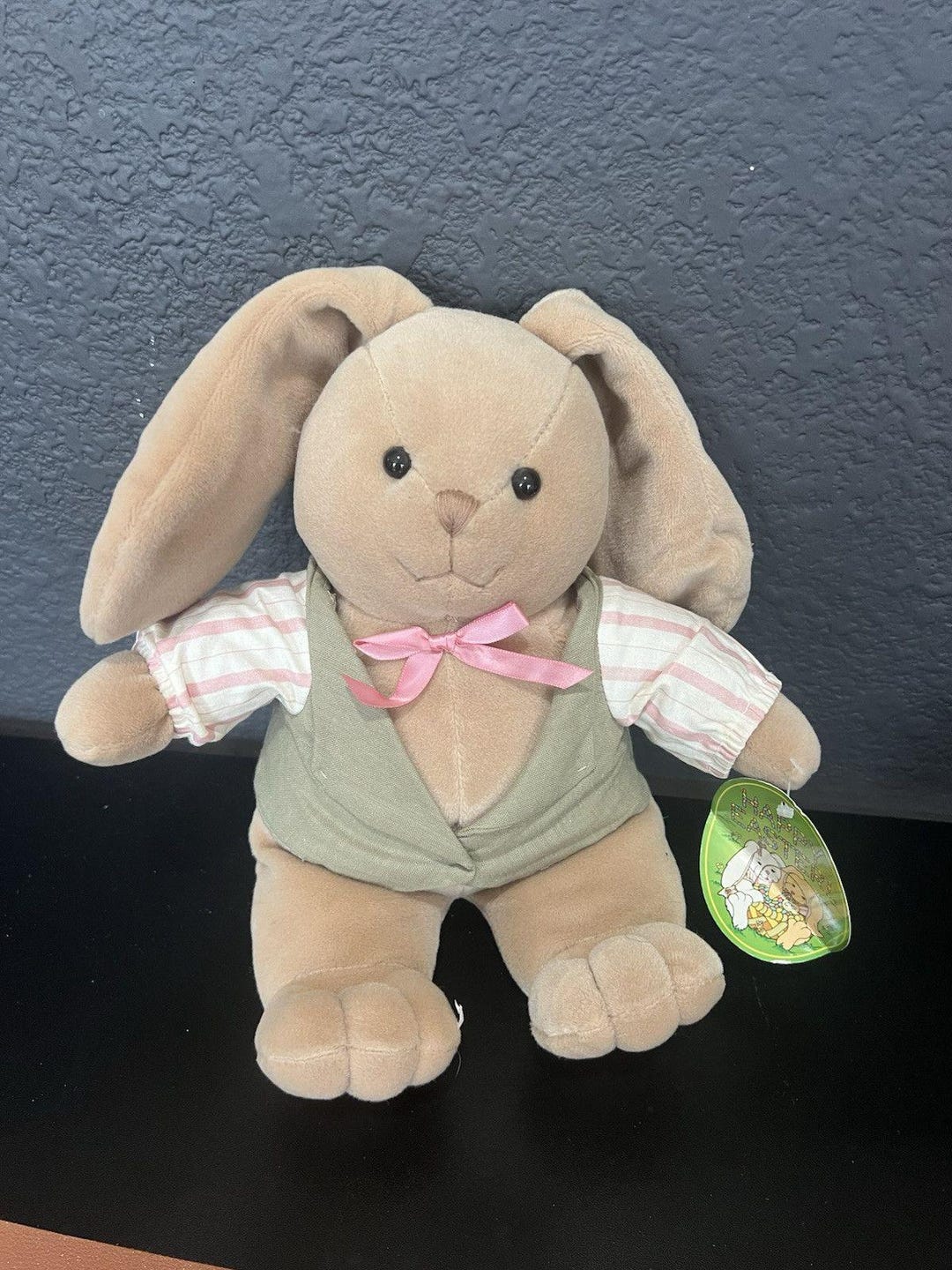 Commonwealth Brown BUNNY Rabbit 10" Plush Stuffed Animal W/ Vest Bow - Etsy