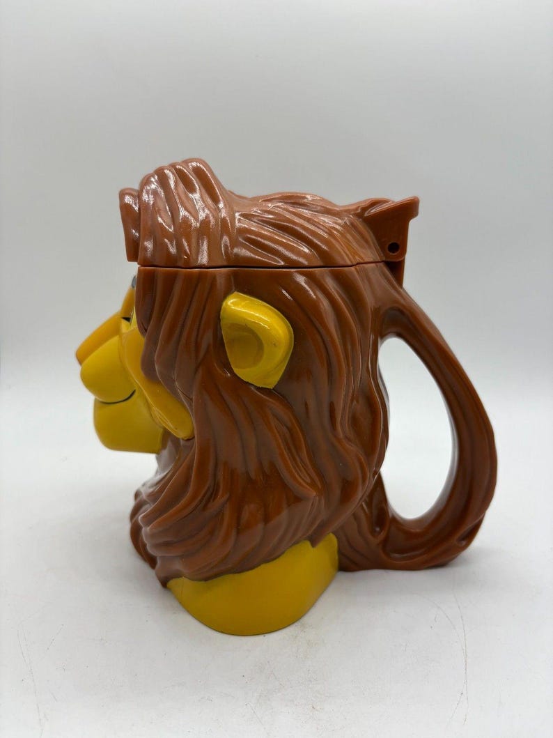 Vintage Disney's Lion King Adult Simba Plastic Mug Stein With Top Lid 6 ...