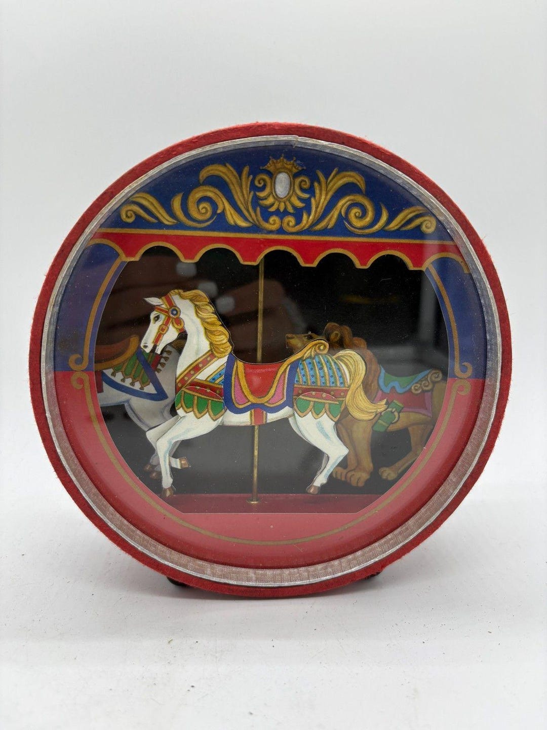 Vintage Cotagiri Musical Bank Carousel Waltz Horse Figural Japan Red ...