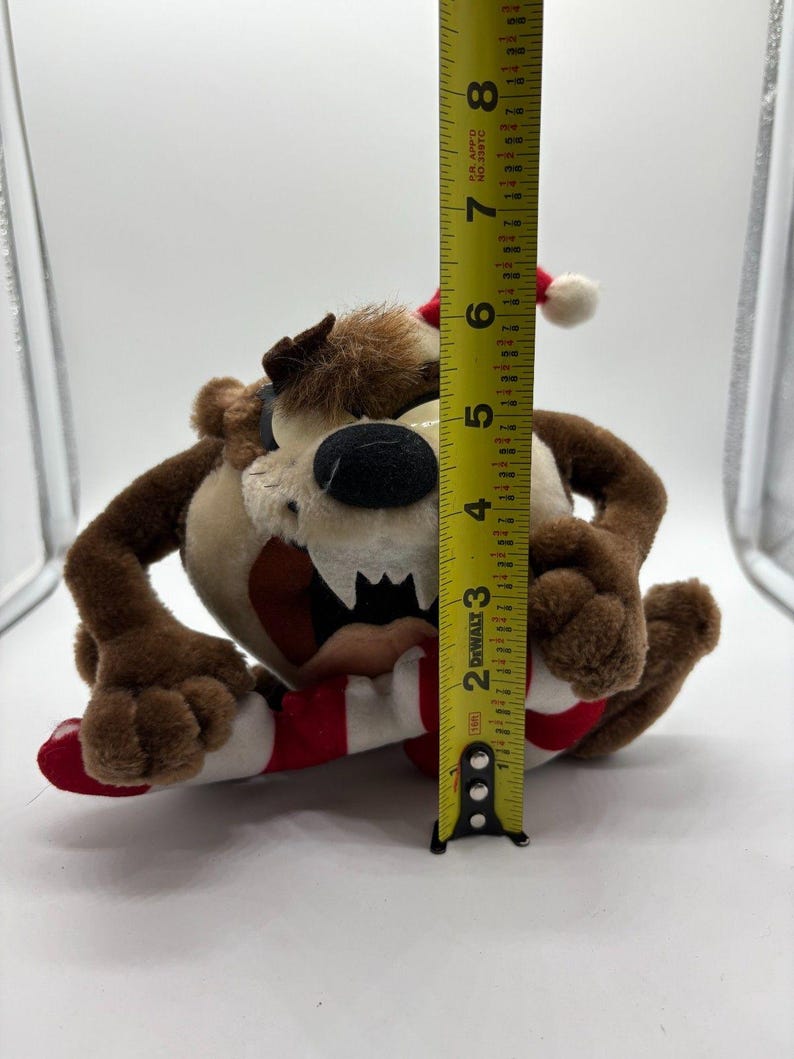 VTG 90s Taz Tasmanian Devil 6" Looney Tunes Santa Hat Candy Cane ...
