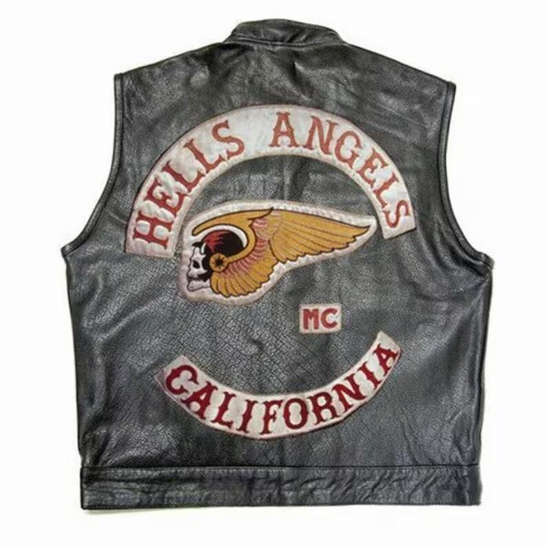 Handmade Hells Angels Vintage Outlaw Biker Leather Vest, Biker ...