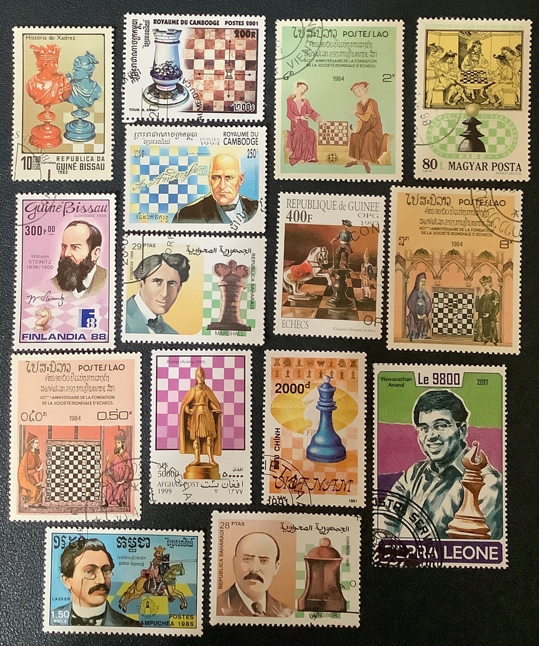 15 CHESS Vintage World Postage Stamps Paper Crafting Collage Cards ...