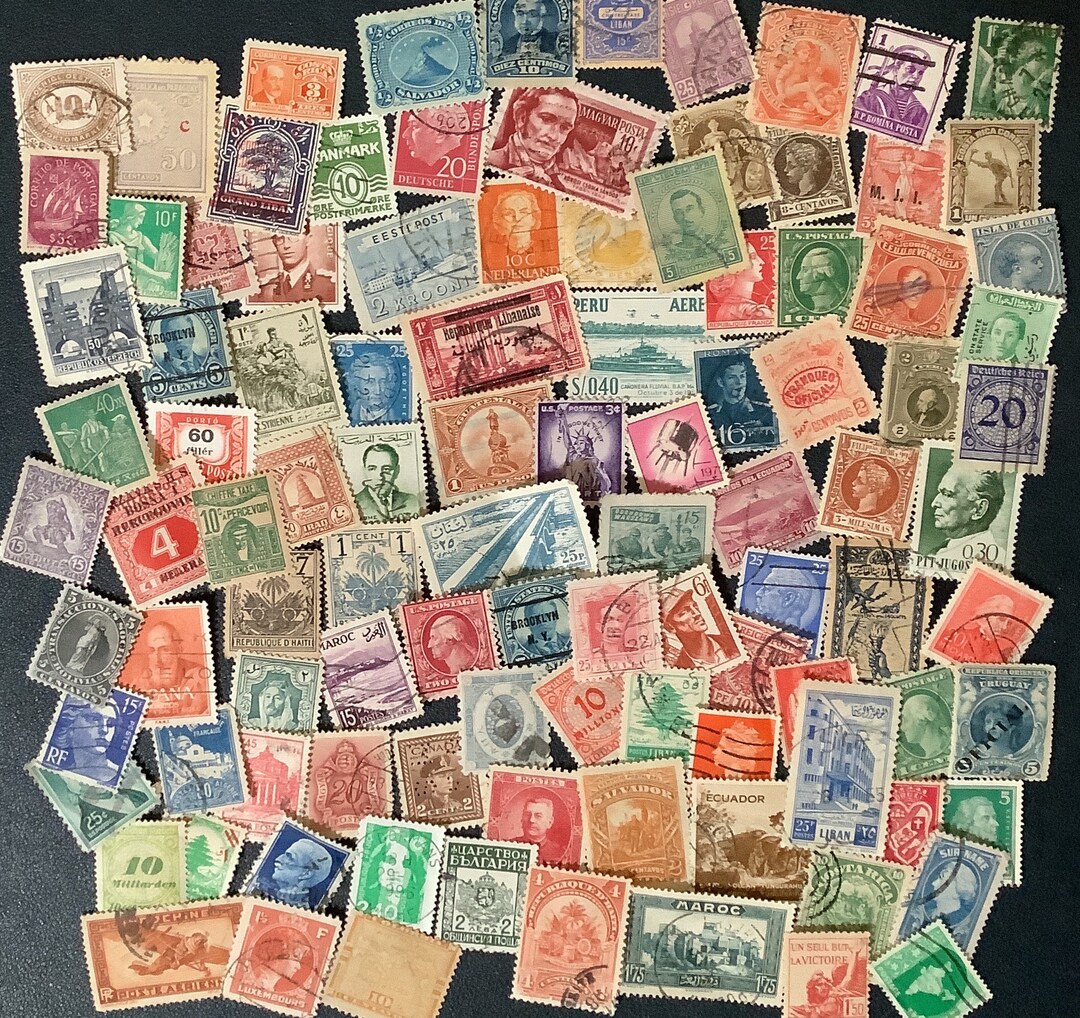 100 MIXED COLORS Used World Postage Stamps for Crafting Collage Cards ...