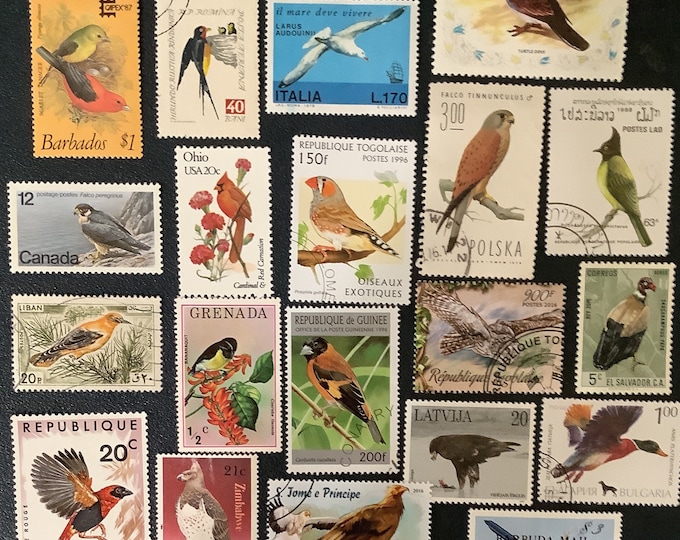 20 BIRDS World Postage Stamps Wildlife Stamps for Crafts - Etsy