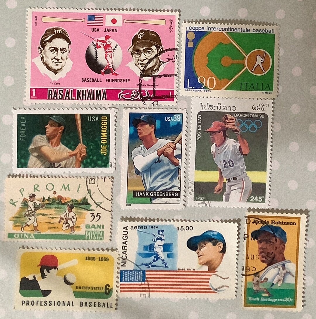 9 BASEBALL SOFTBALL Dimaggio Stargell Vintage Postage Stamps - Etsy